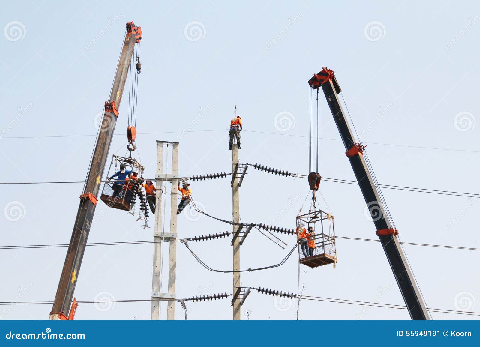 Height Voltage Electricity Pylon System Royalty-Free Stock Image ...