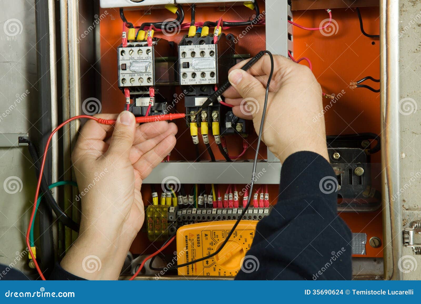 Electrician stock photo. Image of exposed, labor, install - 35690624