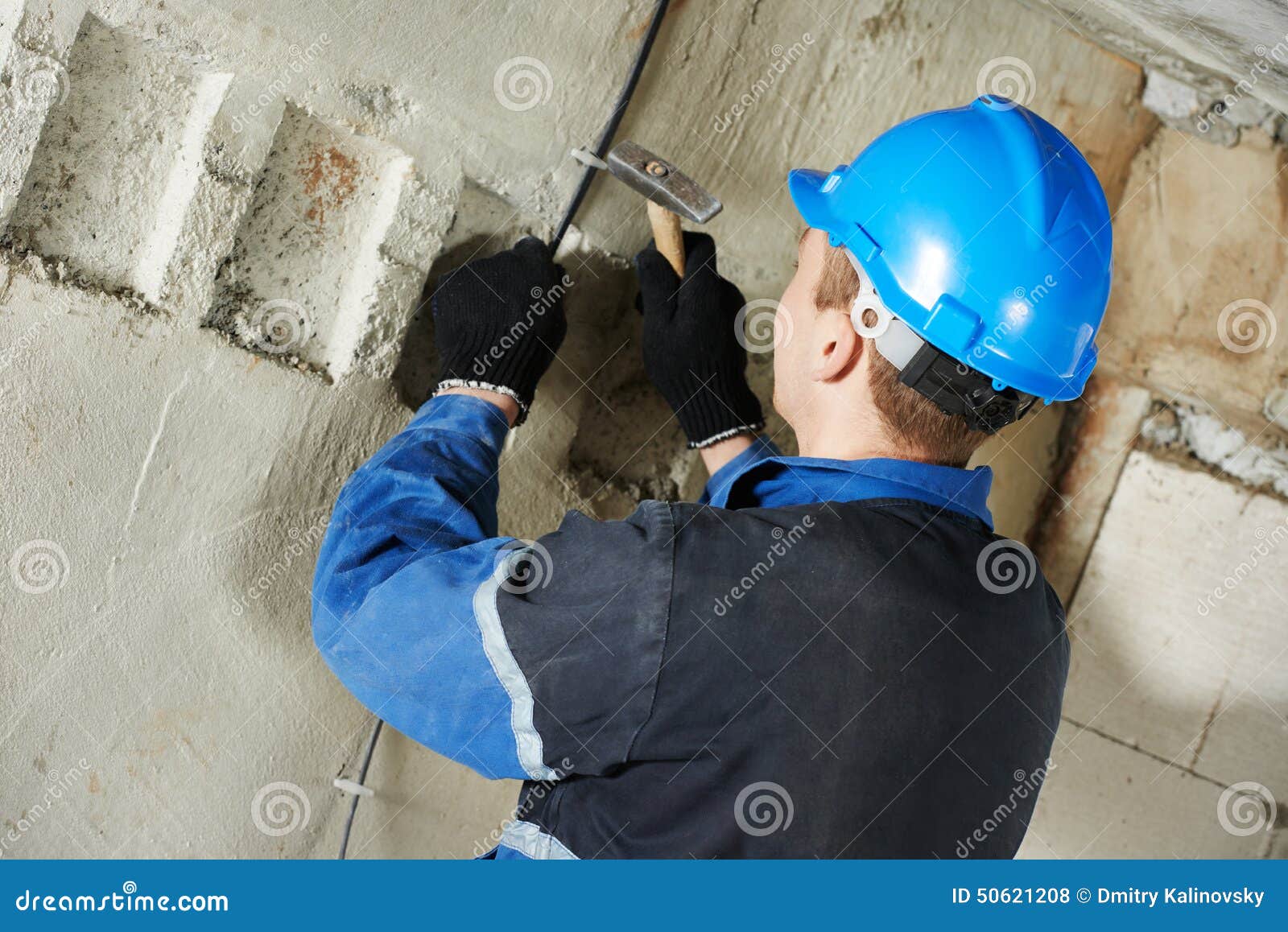 Electrician Works with Electric Network Stock Photo - Image of ...
