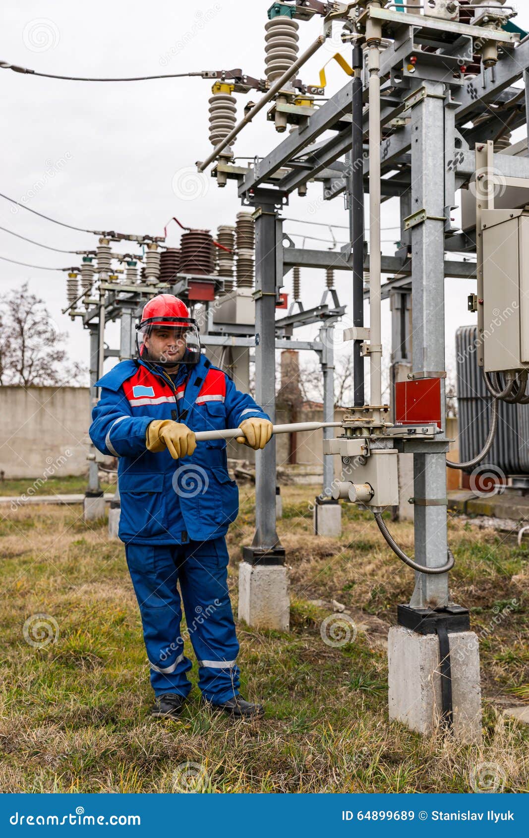 Electricians at the Substation Stock Image - Image of electricity ...