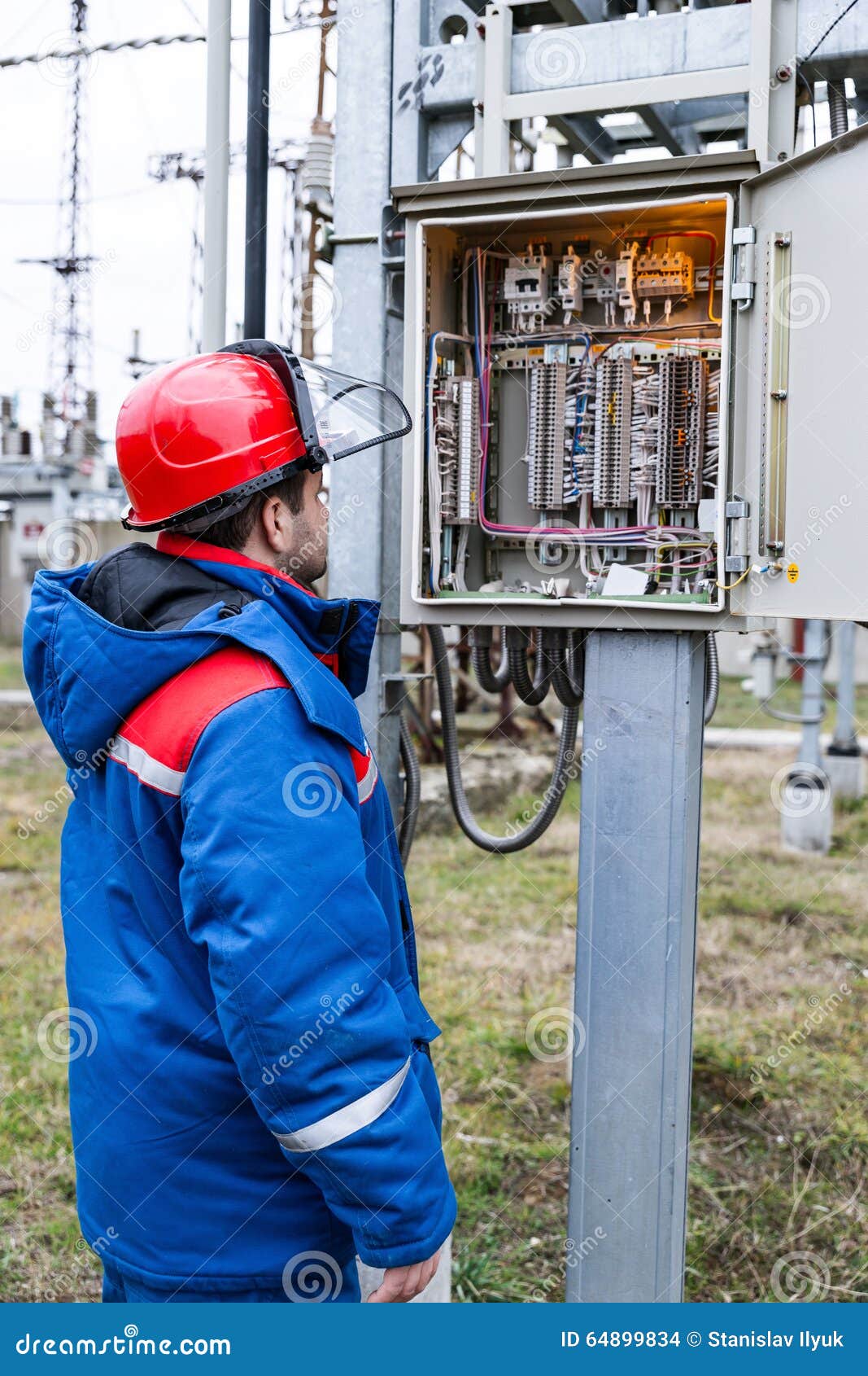 Electricians at the Substation Stock Photo - Image of occupation ...