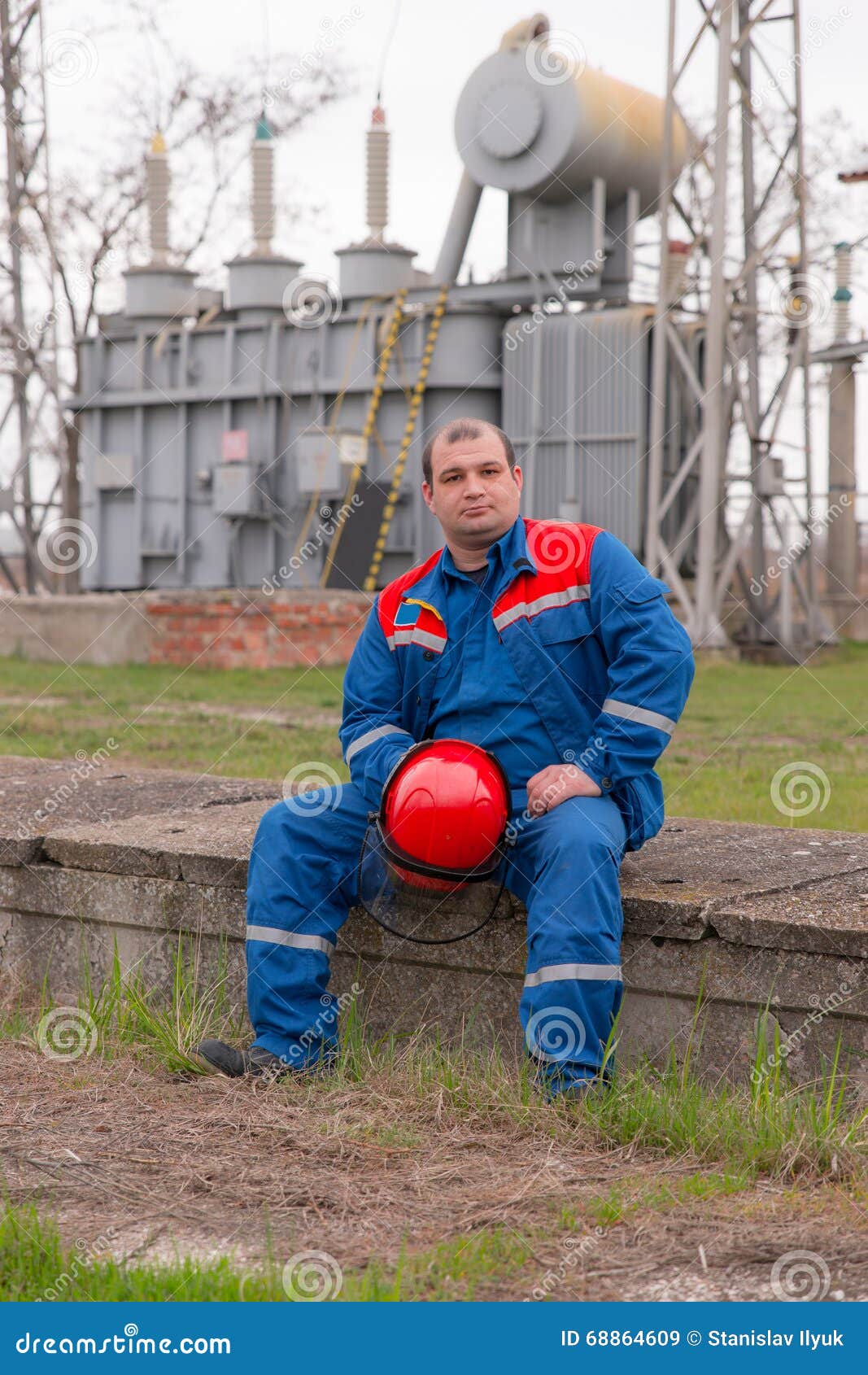 Electricians at the Substation Stock Image - Image of maintenance ...