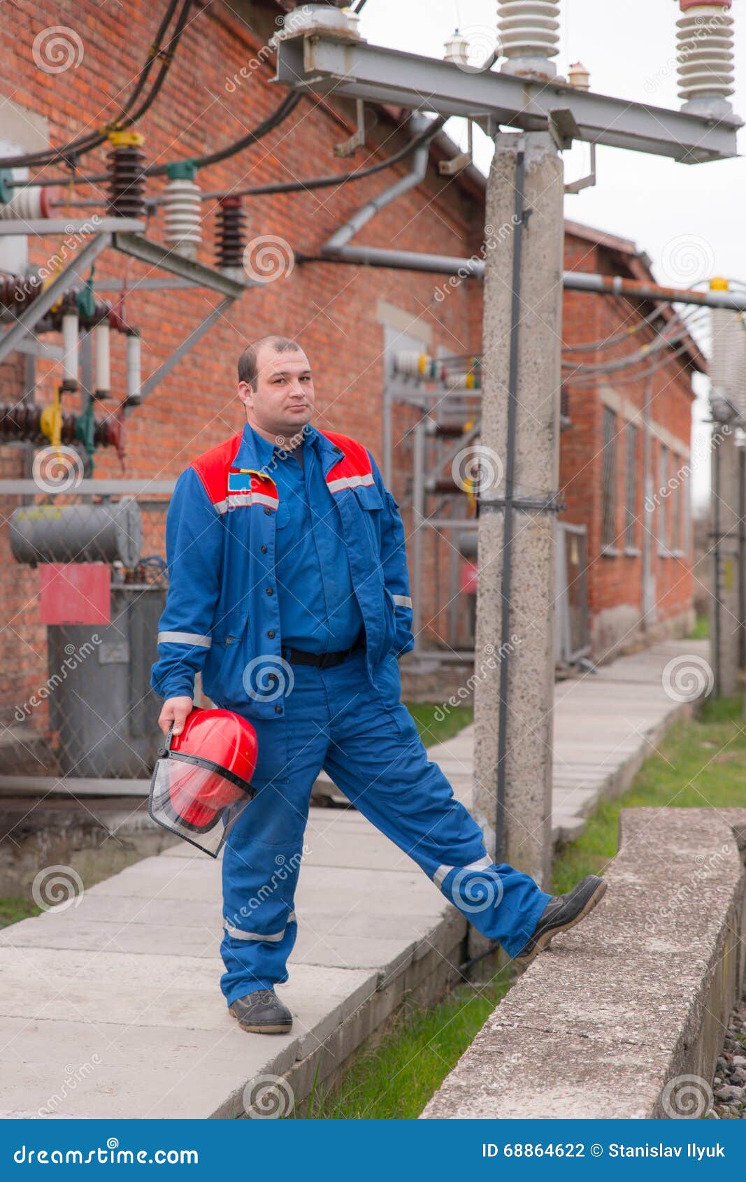 Electricians at the Substation Stock Photo - Image of reflective ...