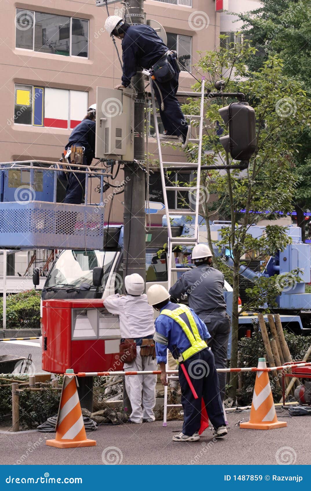 Electricians team editorial stock image. Image of teamwork - 1487859