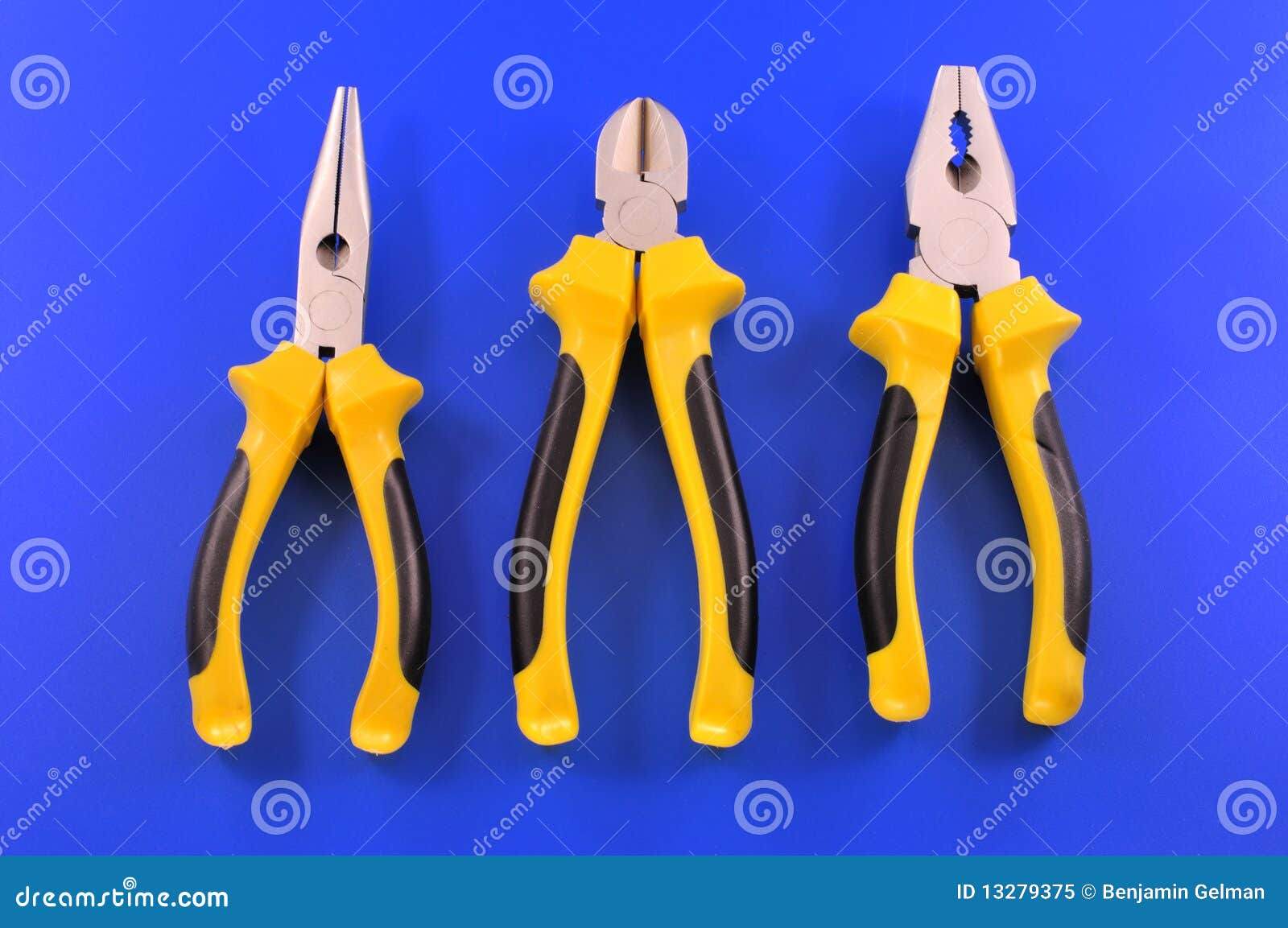 Electricians tools yellow stock image. Image of equipment - 13279375