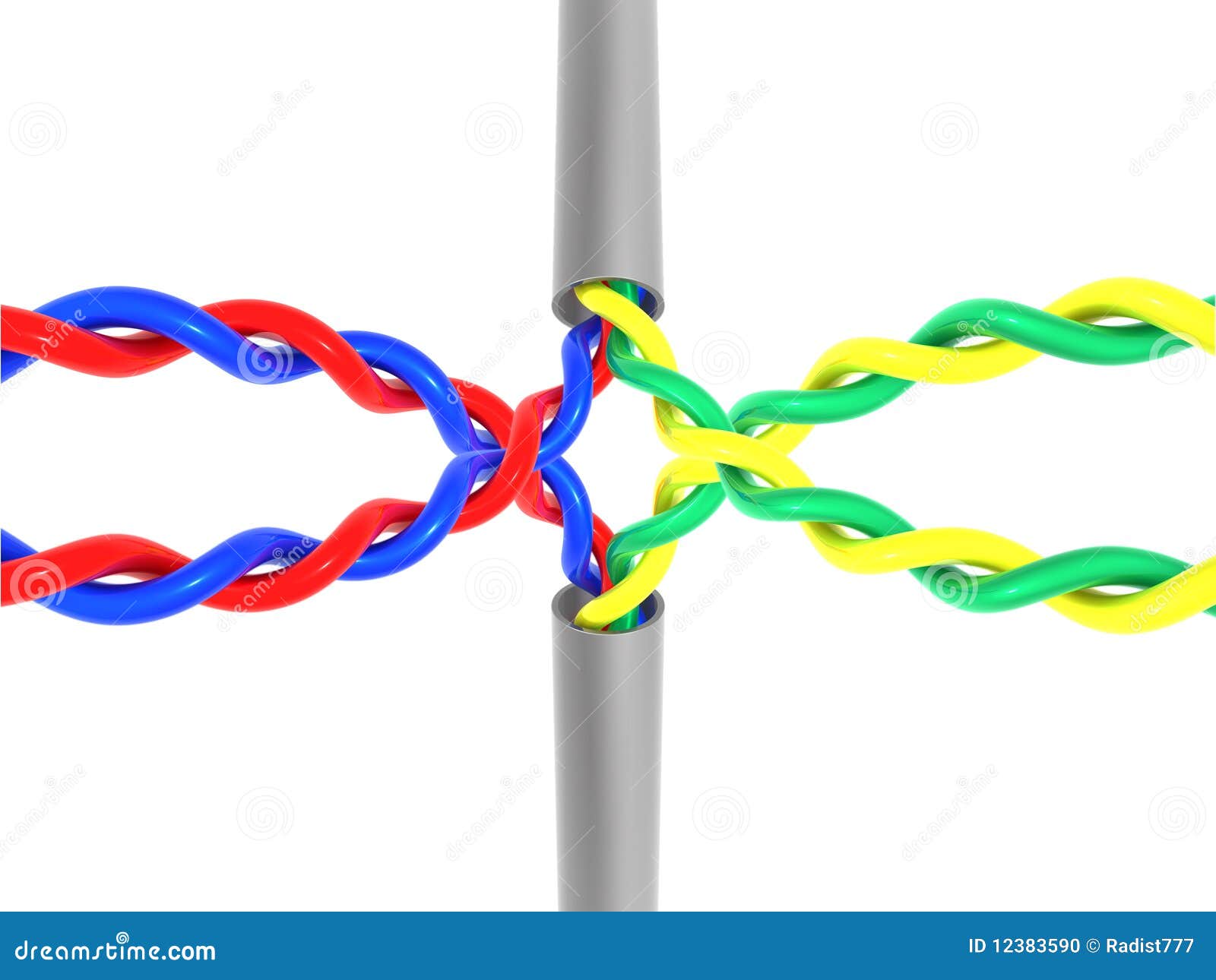 Twisted-pair Cable With Symbols. Foil Shielded Cable Cartoon Vector ...