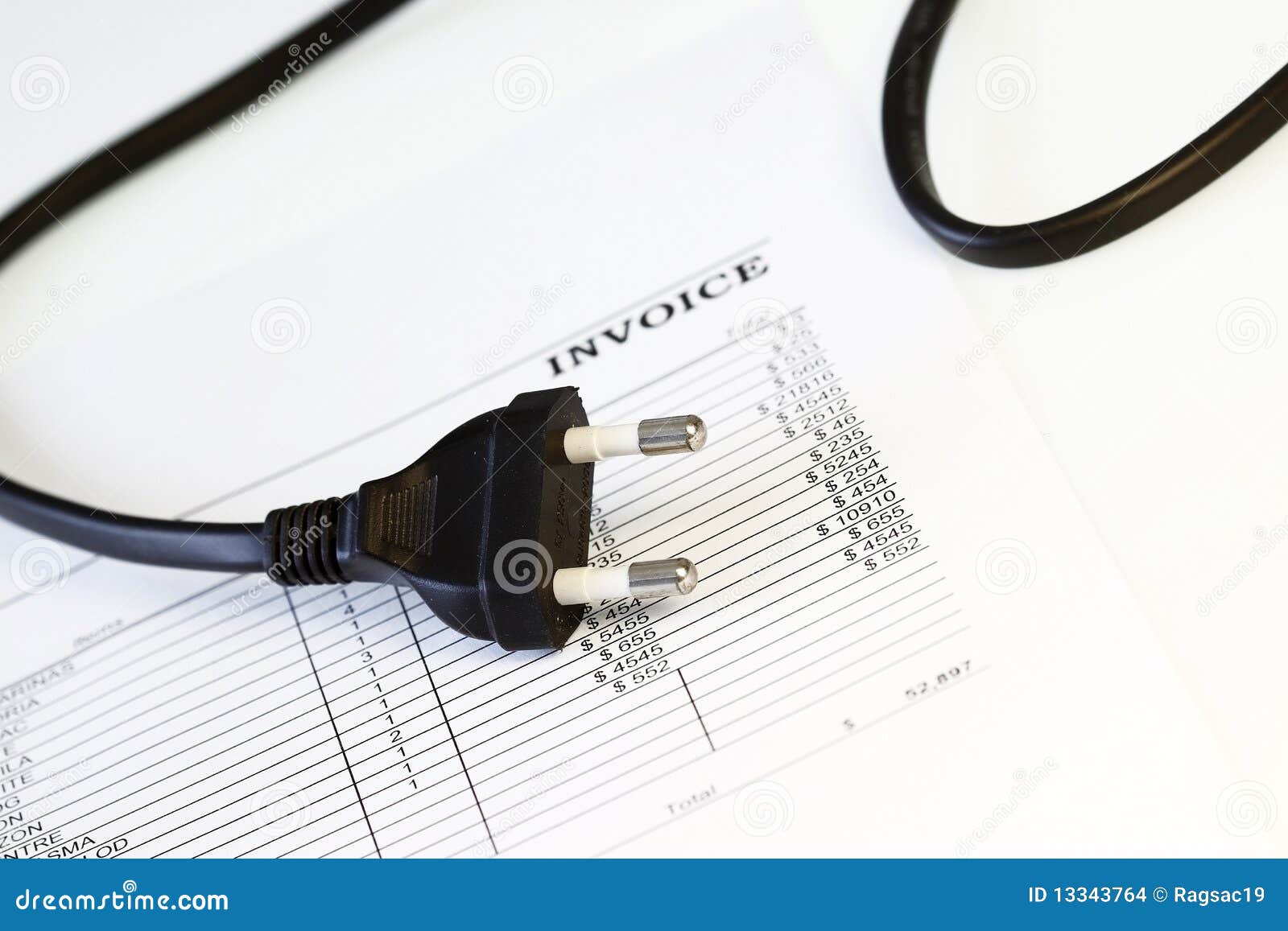Electricity Bill Charges Paper Form On A Table Stock Photo ...