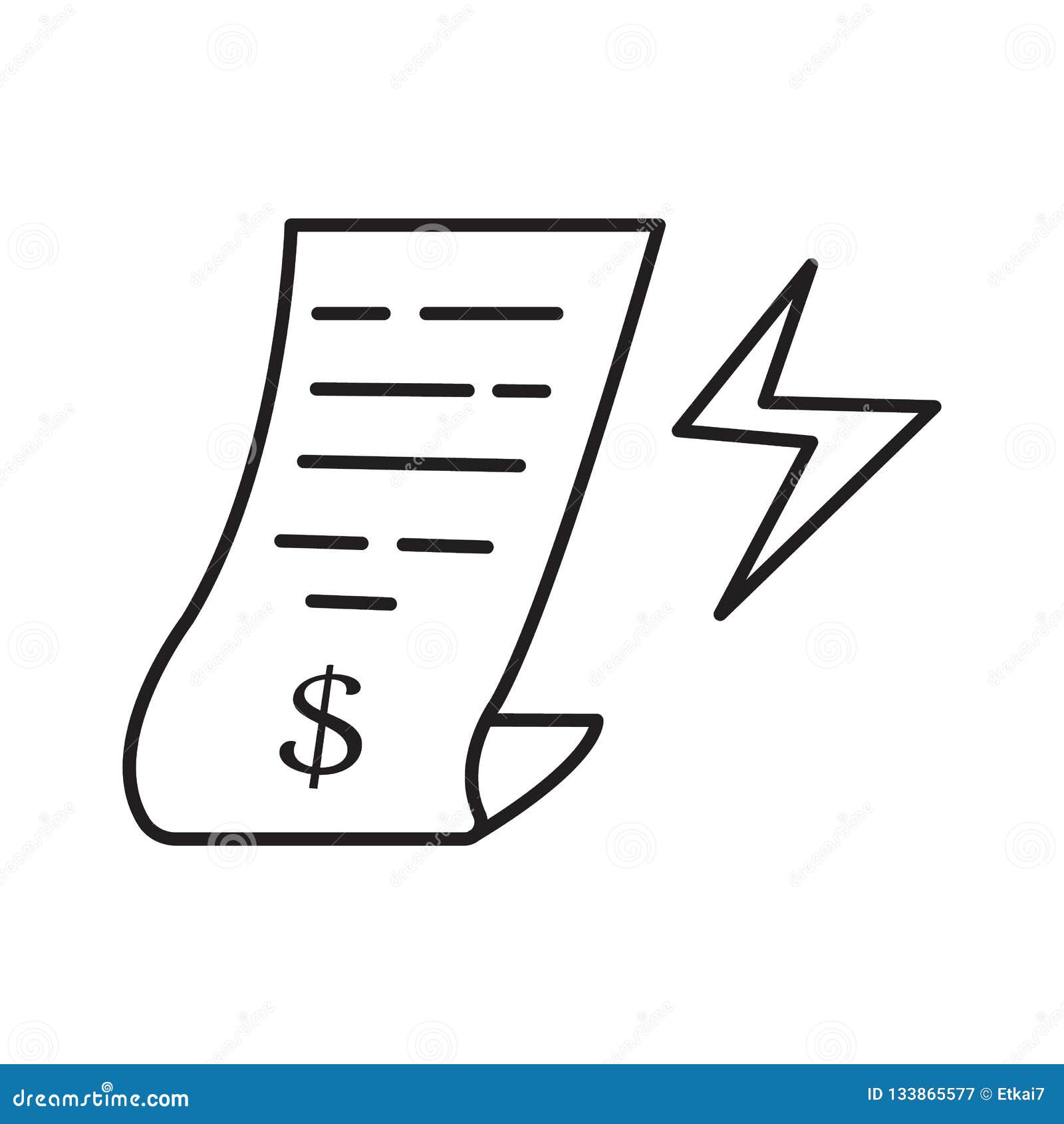 Electricity Bill Or Payment Icon On White Cartoon Vector ... Electricity Bill Or Payment Icon On White Cartoon Vector ...