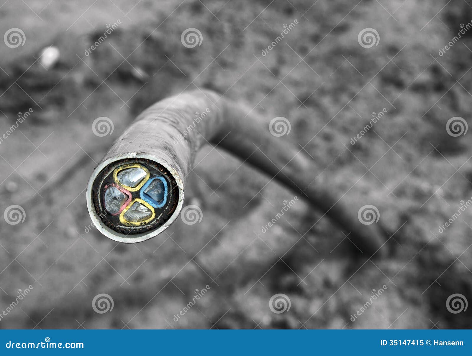 Electricity cable stock image. Image of white, construction - 35147415