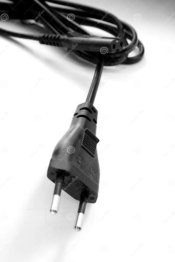Electricity Cable with a Plug Stock Photo - Image of white, cable: 5939690