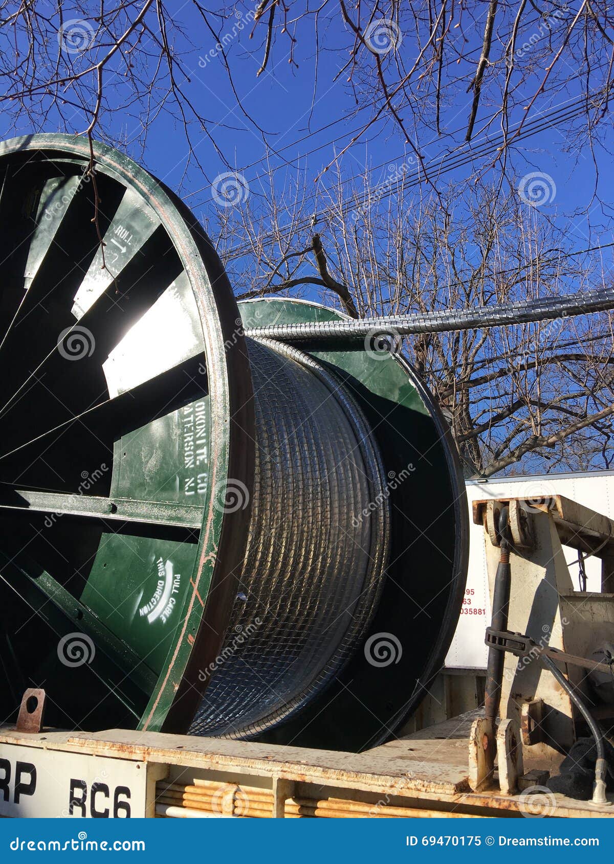 Electricity cables rolls stock image. Image of rolls - 69470175