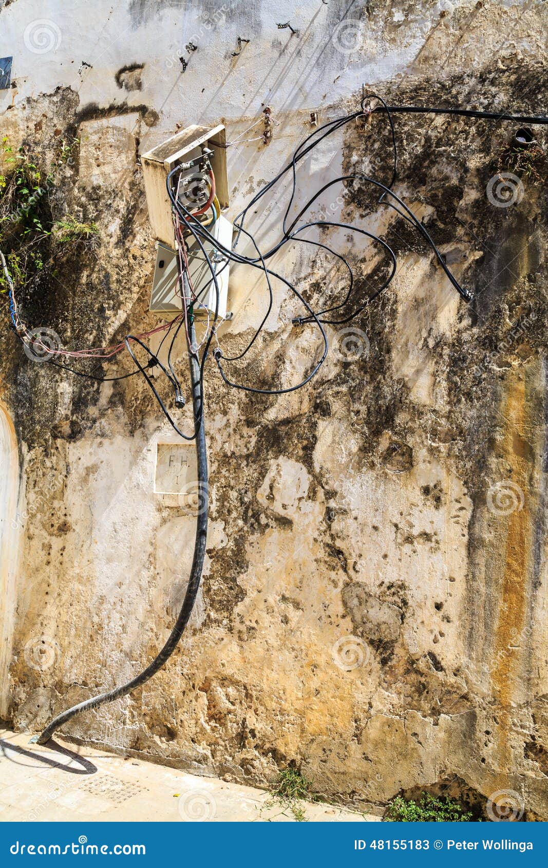 Electricity Cables Tangled In An Connection Box On The Ouside Of ...