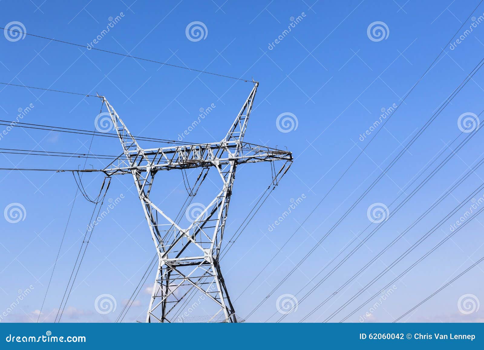 Electricity Cables Tower stock photo. Image of manufacturing - 62060042