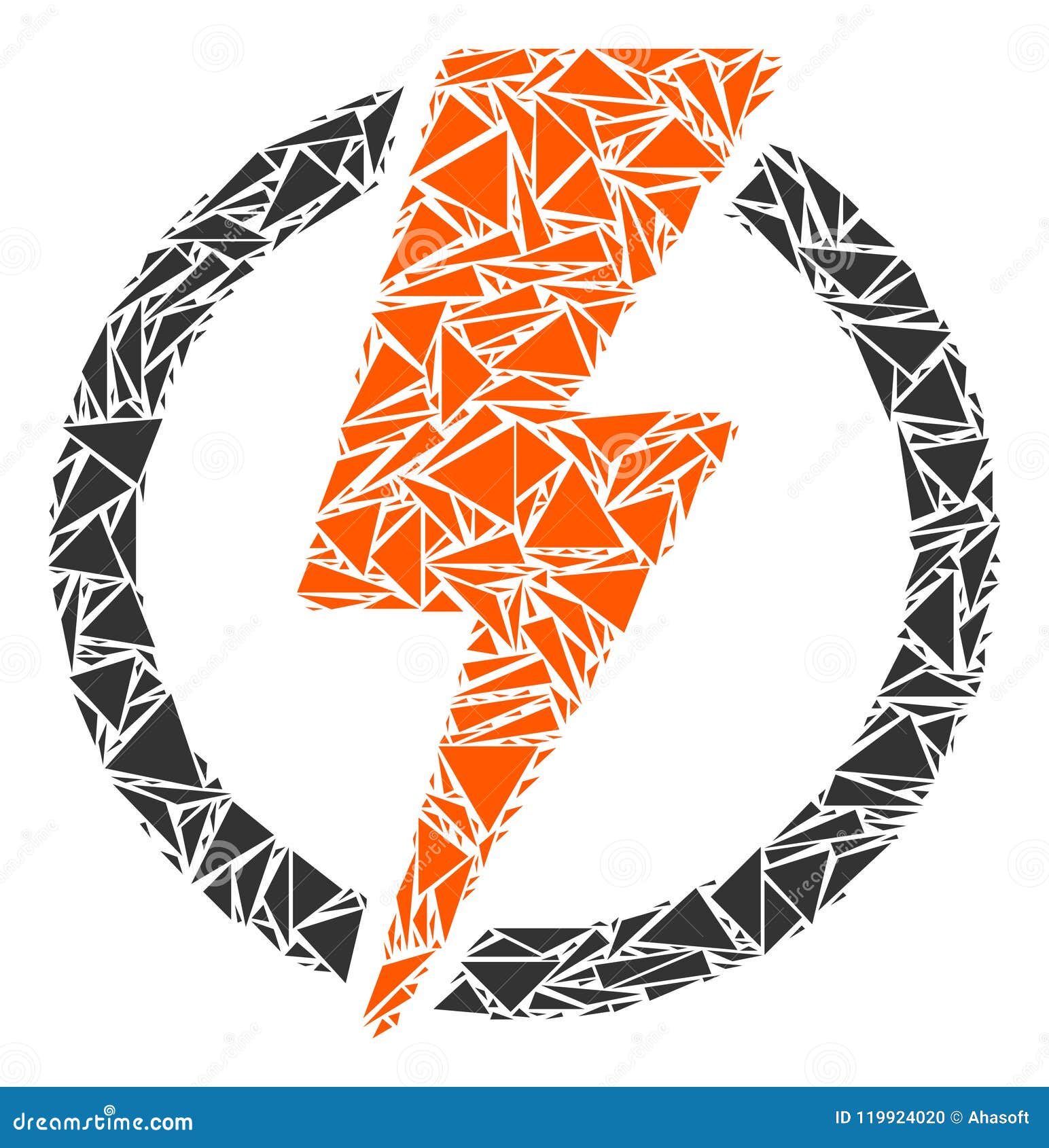 Electricity Collage of Triangles Stock Vector - Illustration of figure ...