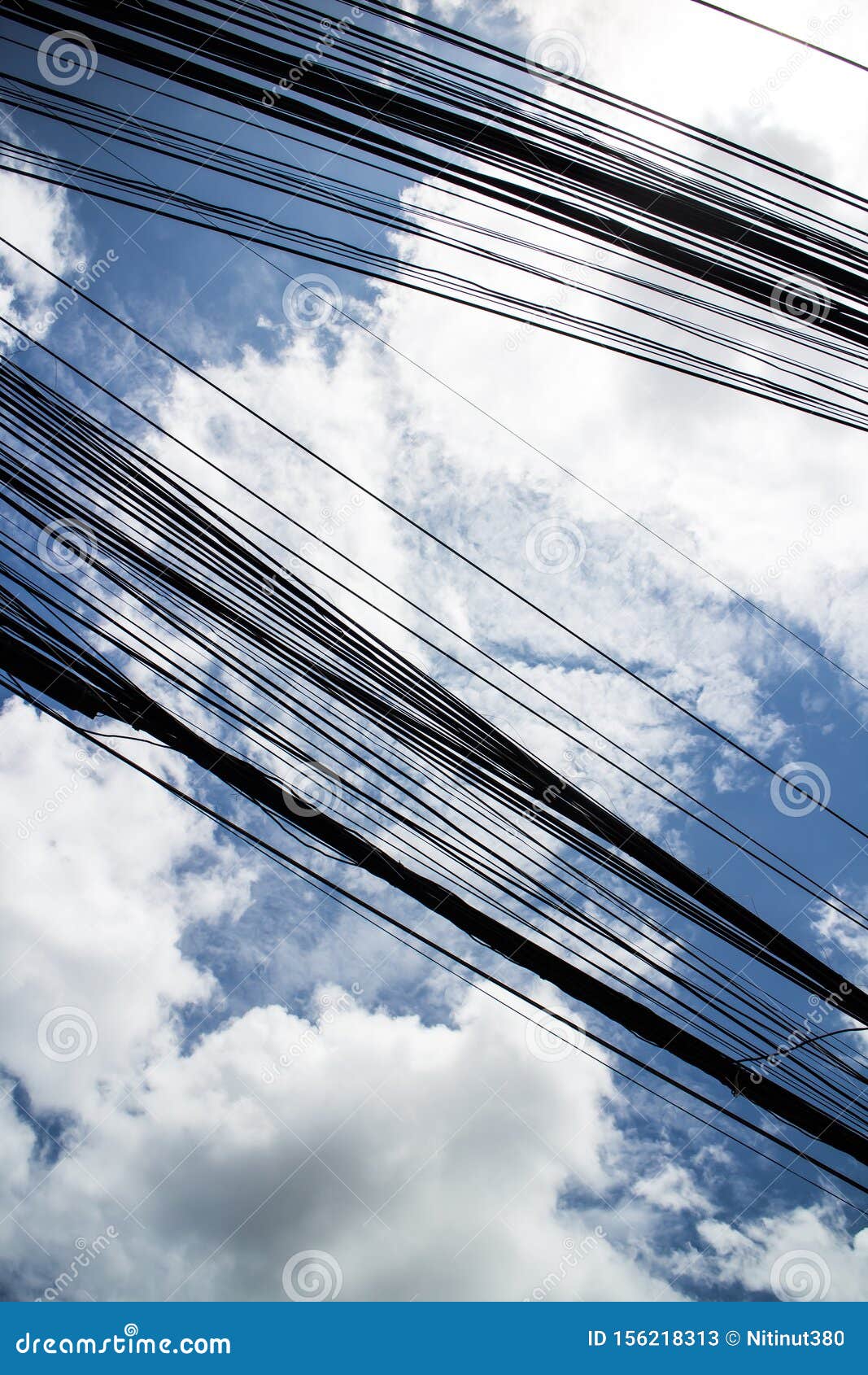 Electricity and Communication Line Stock Image - Image of communication ...