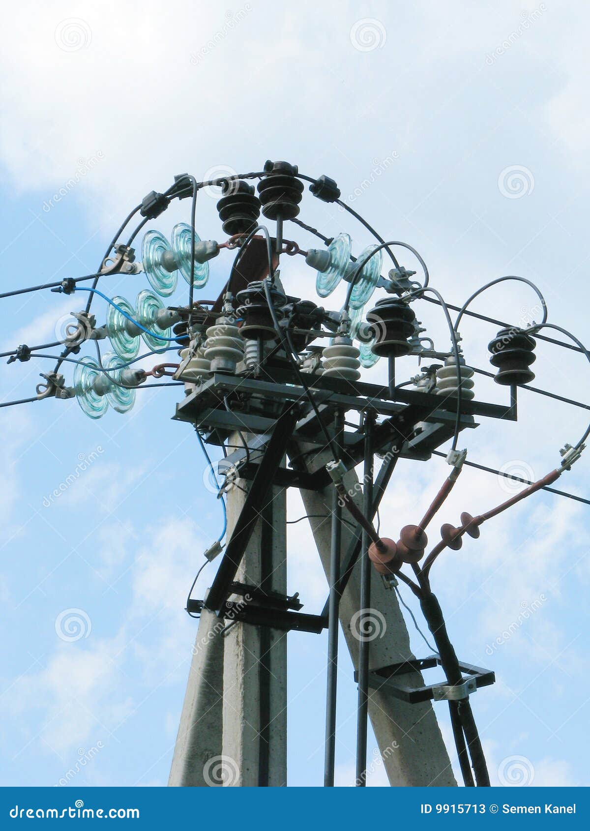 Electricity.Complex Knoop Van De Kruising Van Draden. Stock Afbeelding ...