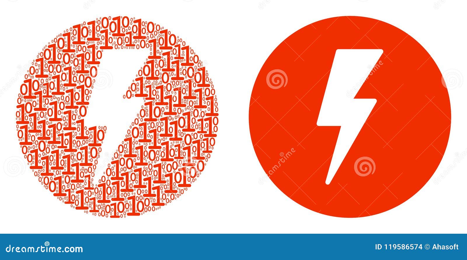 Electricity Composition of Binary Digits Stock Vector - Illustration of flash, charge: 119586574