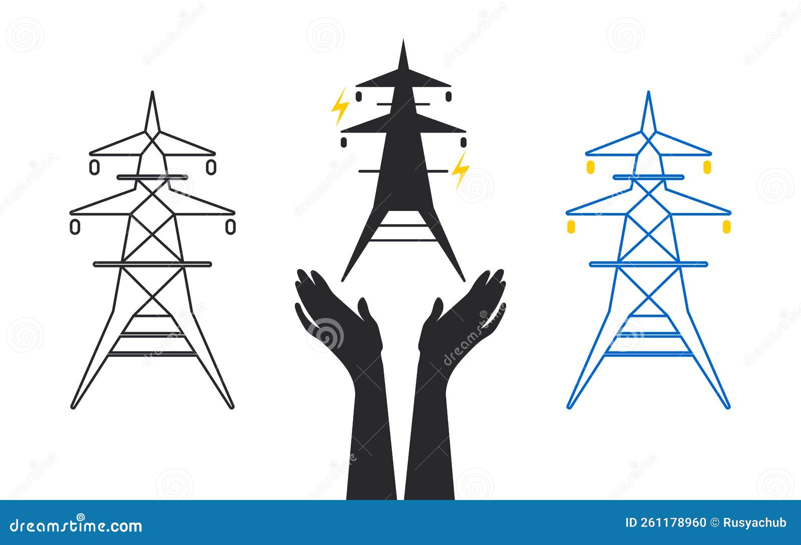Electricity Icon. Electricity Transmission, High Voltage for Info ...
