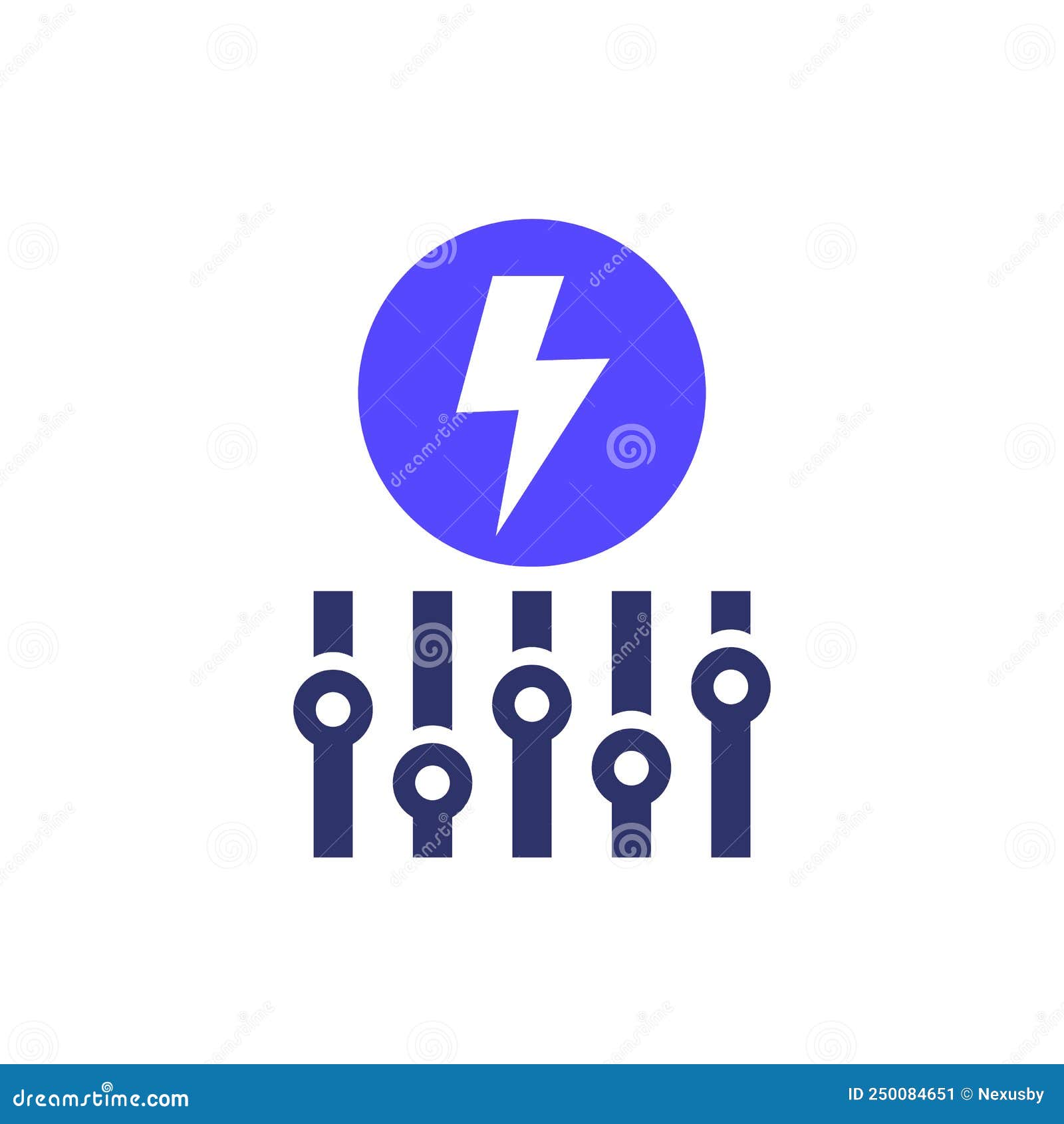 Electricity Control Icon on White Stock Vector - Illustration of switch ...