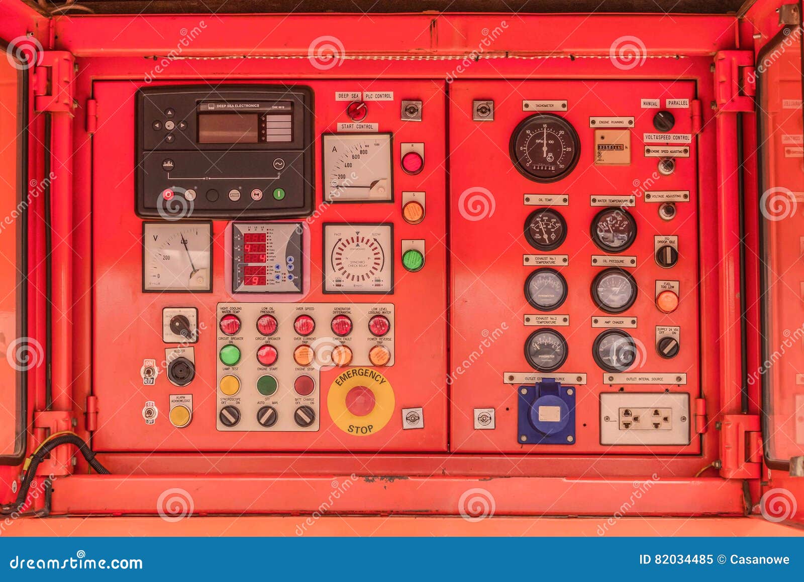 Electricity Control Panel of Fuel Power Generator Stock Image - Image ...