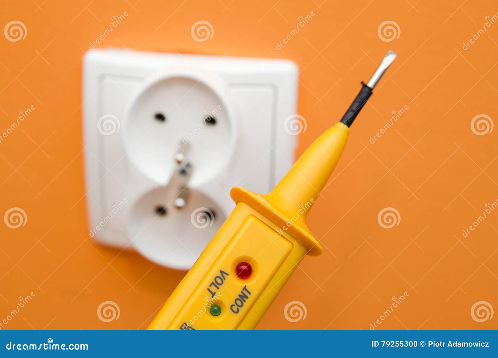 Electricity Current Meter, Turn-screw Near To the Socket. Stock Photo ...