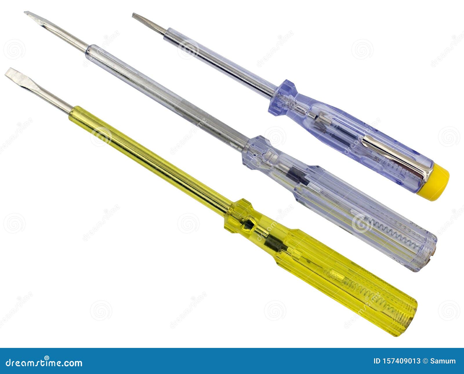 Electricity Current Meter and Turn-screw Tools Isolated on White Stock ...