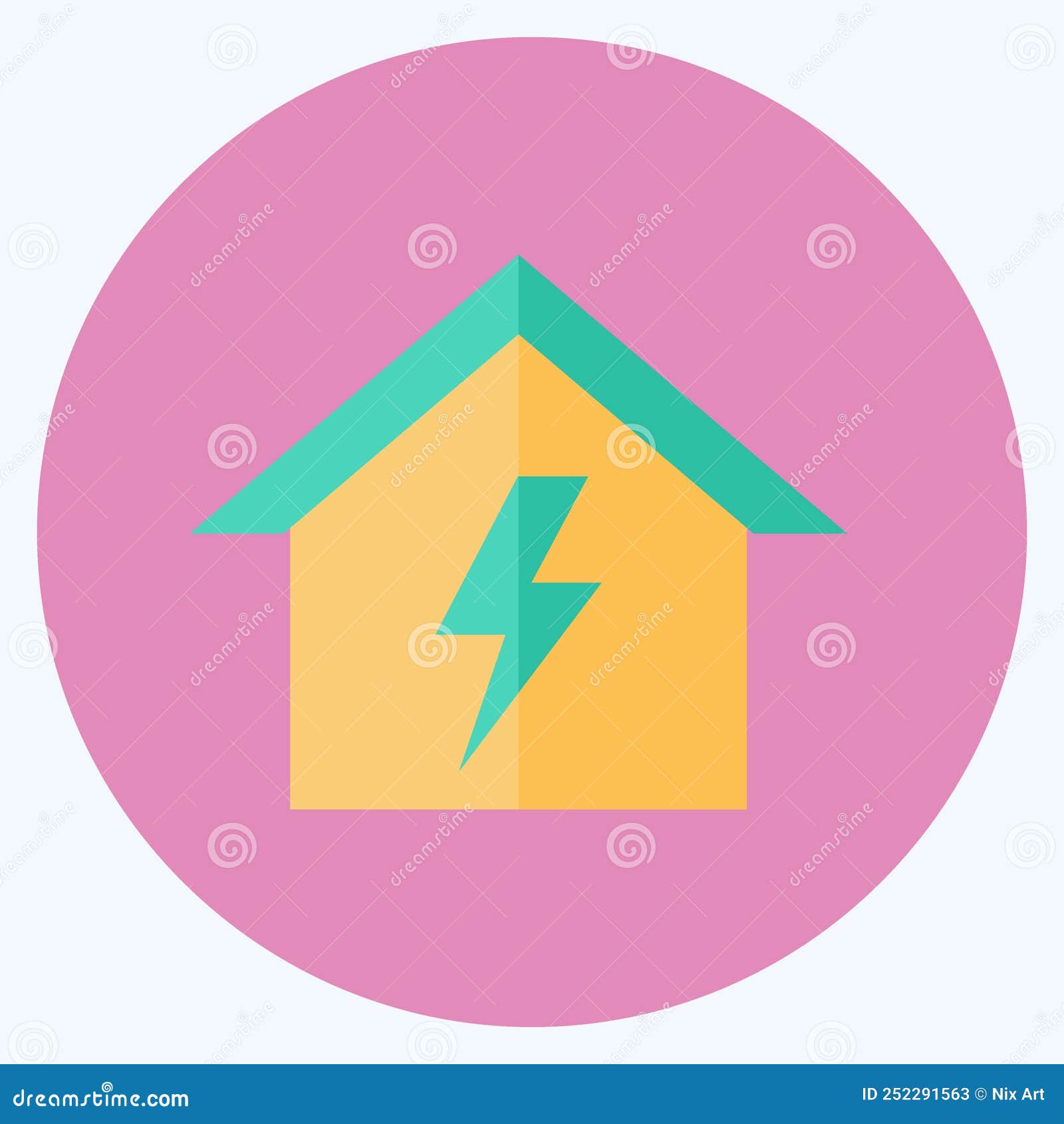 Electricity Danger Icon in Trendy Flat Style Isolated on Soft Blue ...