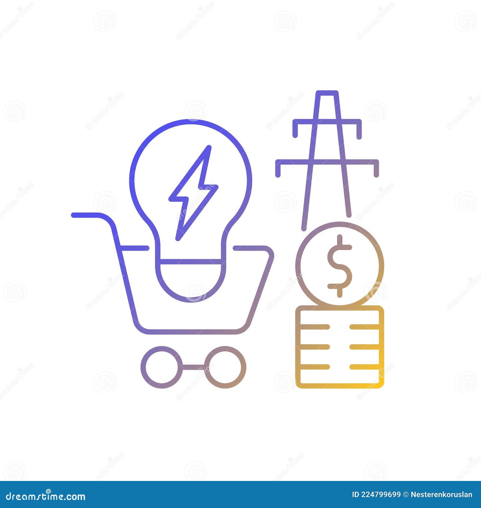Electricity Demand Gradient Linear Vector Icon Stock Vector ...