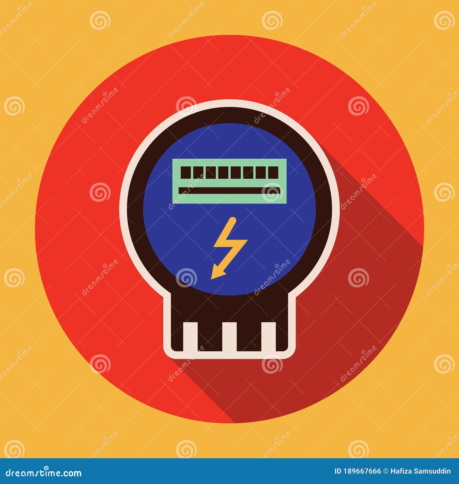 Electricity Digital Meter. Vector Illustration Decorative Design Stock ...