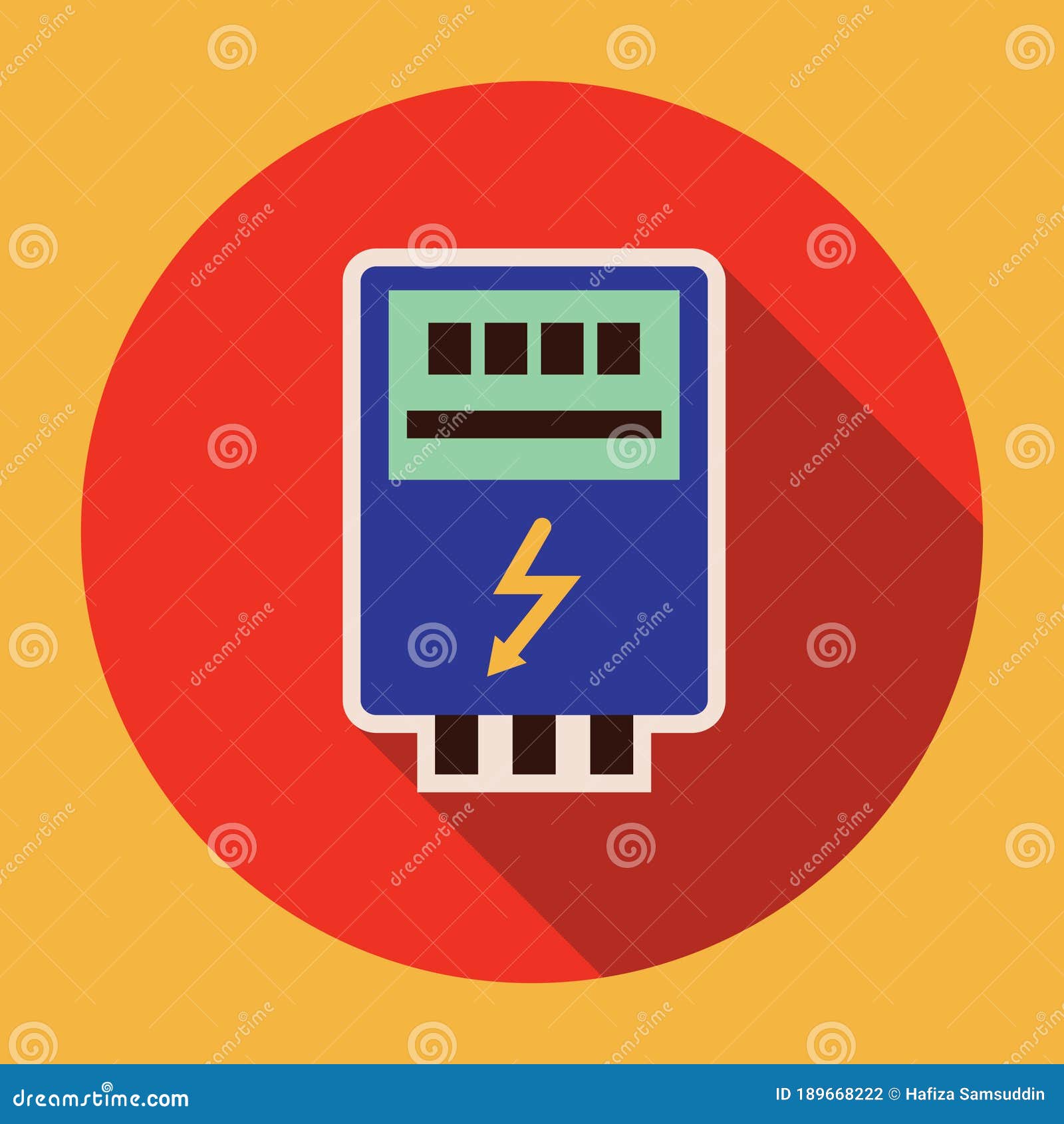Electricity Digital Meter. Vector Illustration Decorative Design Stock ...