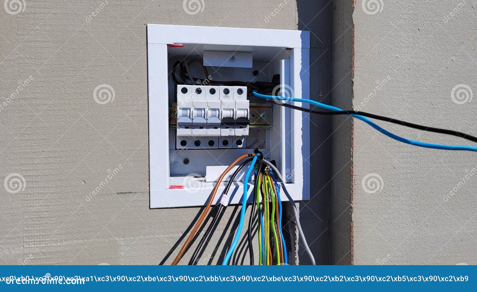 Electricity Distribution Box with Wires and Circuit Breakers Stock ...