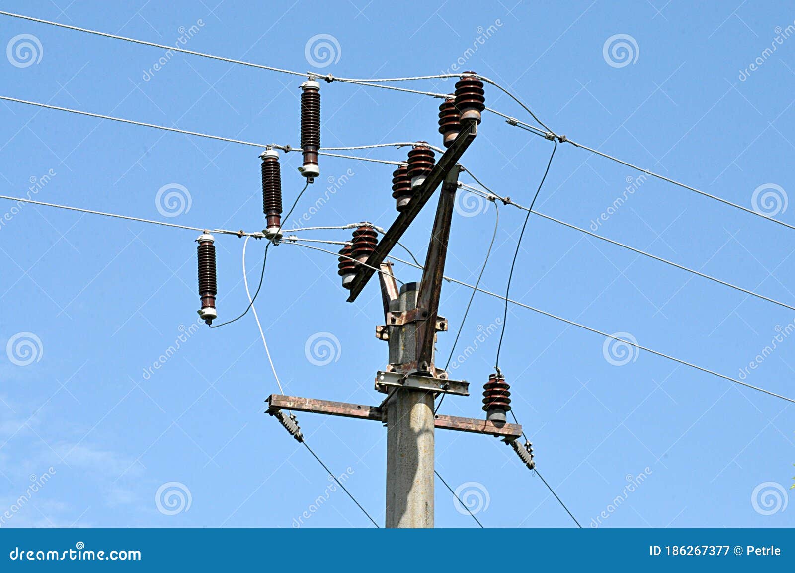 Electricity distribution stock image. Image of conductor - 186267377