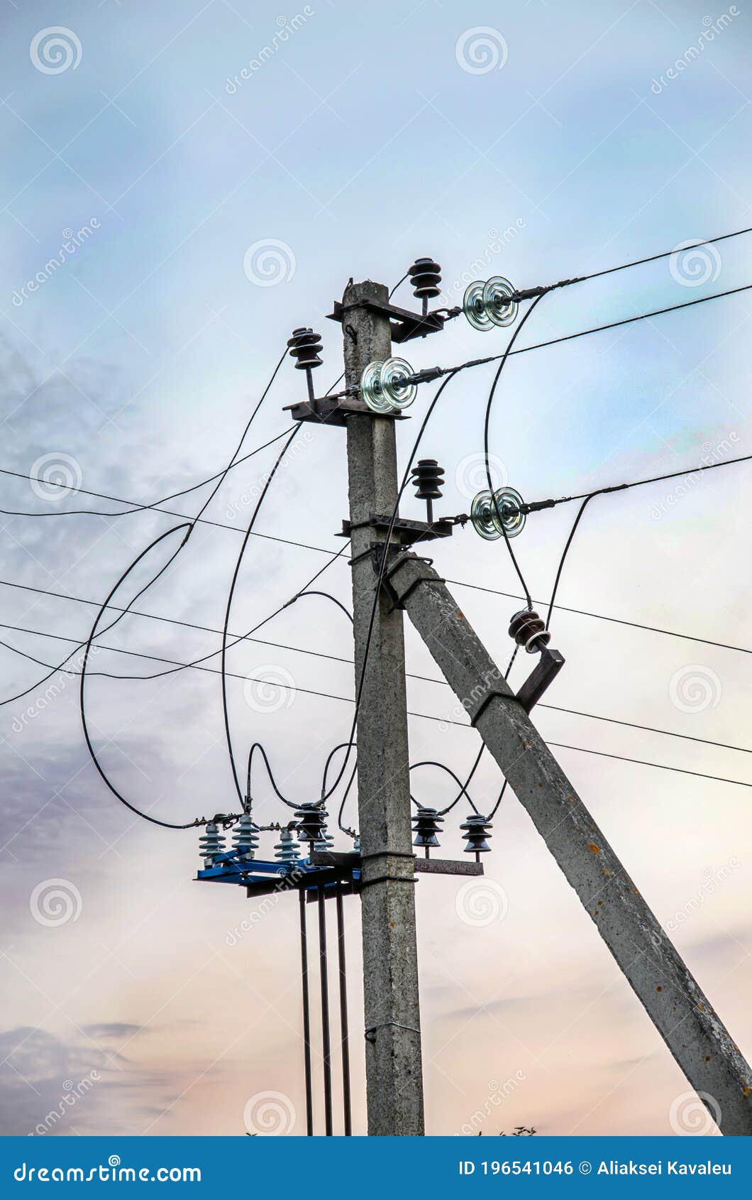 Electricity Distribution Pole of the Electric Power System Stock Photo ...