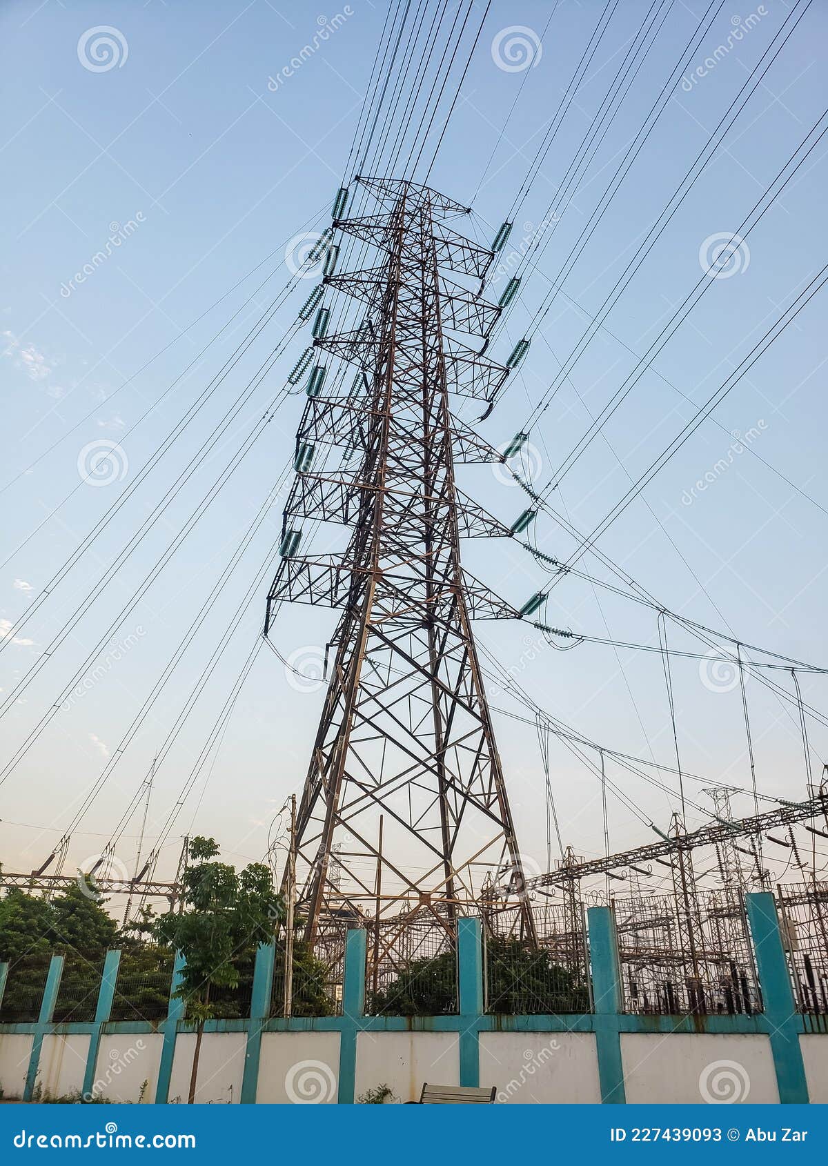 Electricity Distribution Tower Stock Image - Image of tower, skyscraper ...