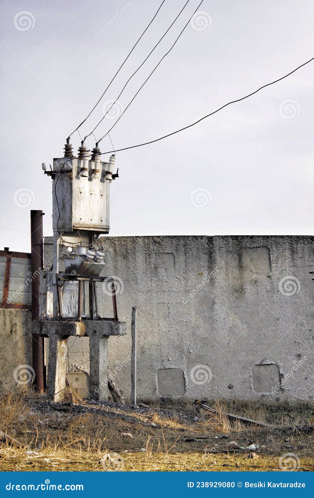 Electricity Distribution Tranformer Ised in Rural Area Stock Photo ...