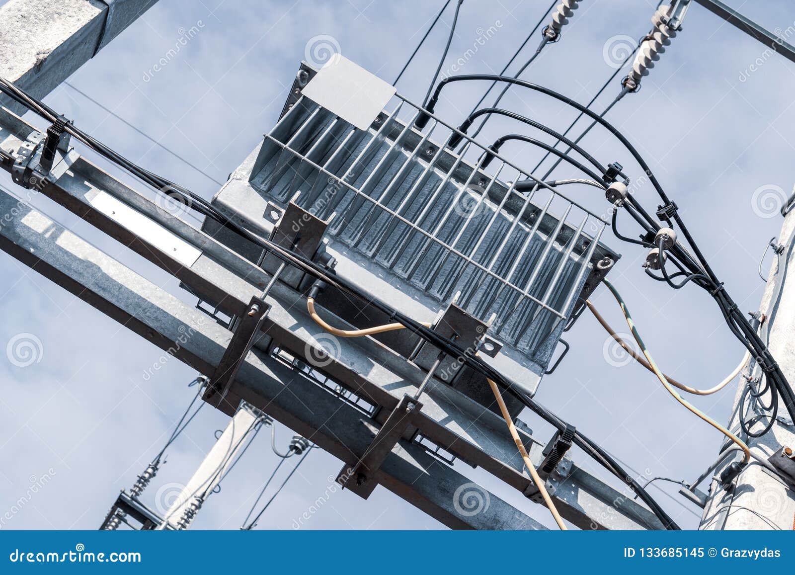 Electricity Distribution Transformer Stock Image - Image of junction ...