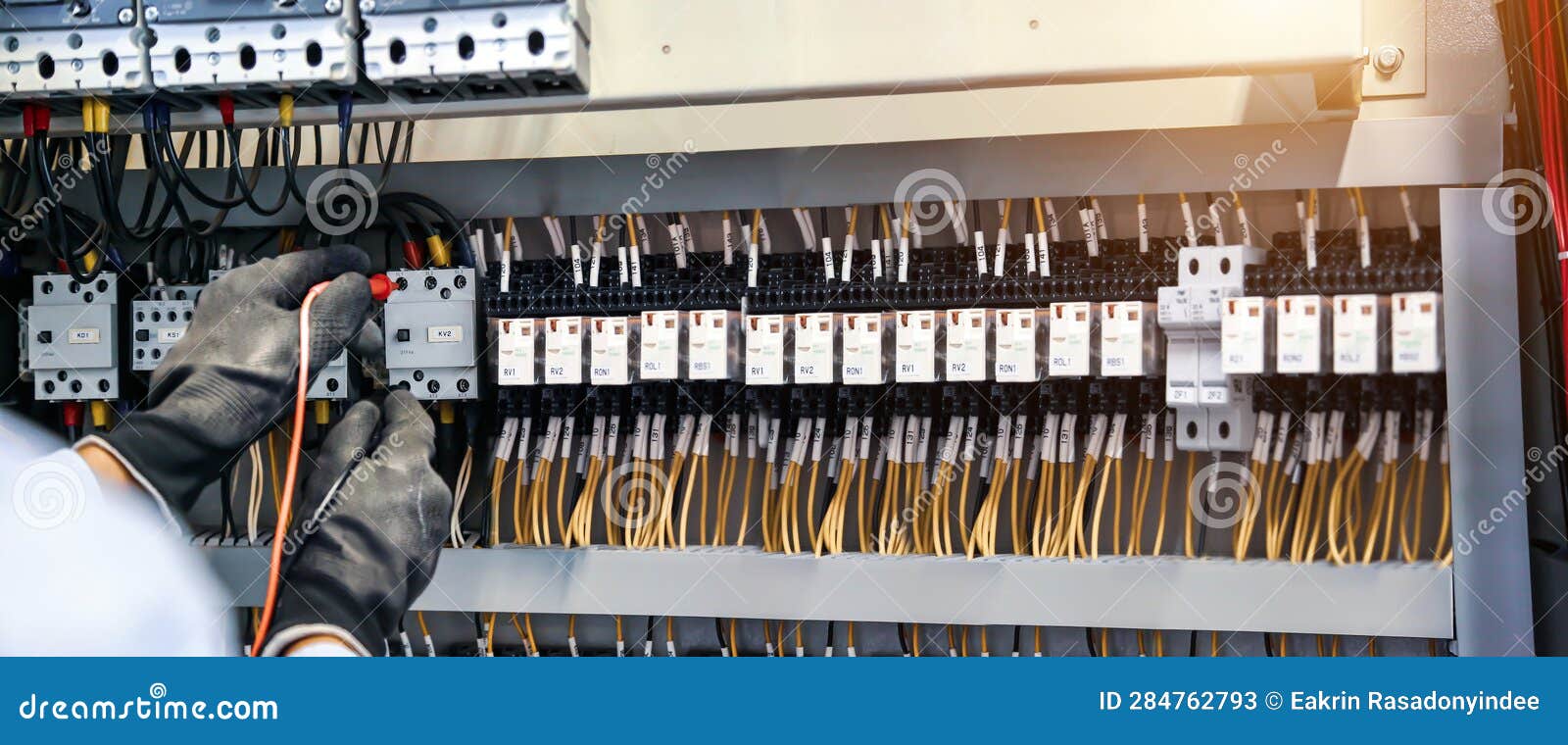 Electricity and Electrical Maintenance Service, Engineer Hand Checking ...