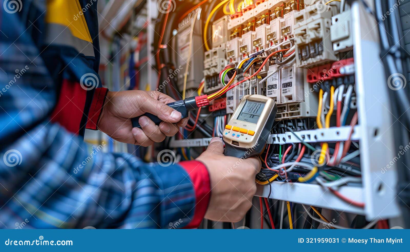 Electricity and Electrical Maintenance Service, Engineer Hand Holding ...
