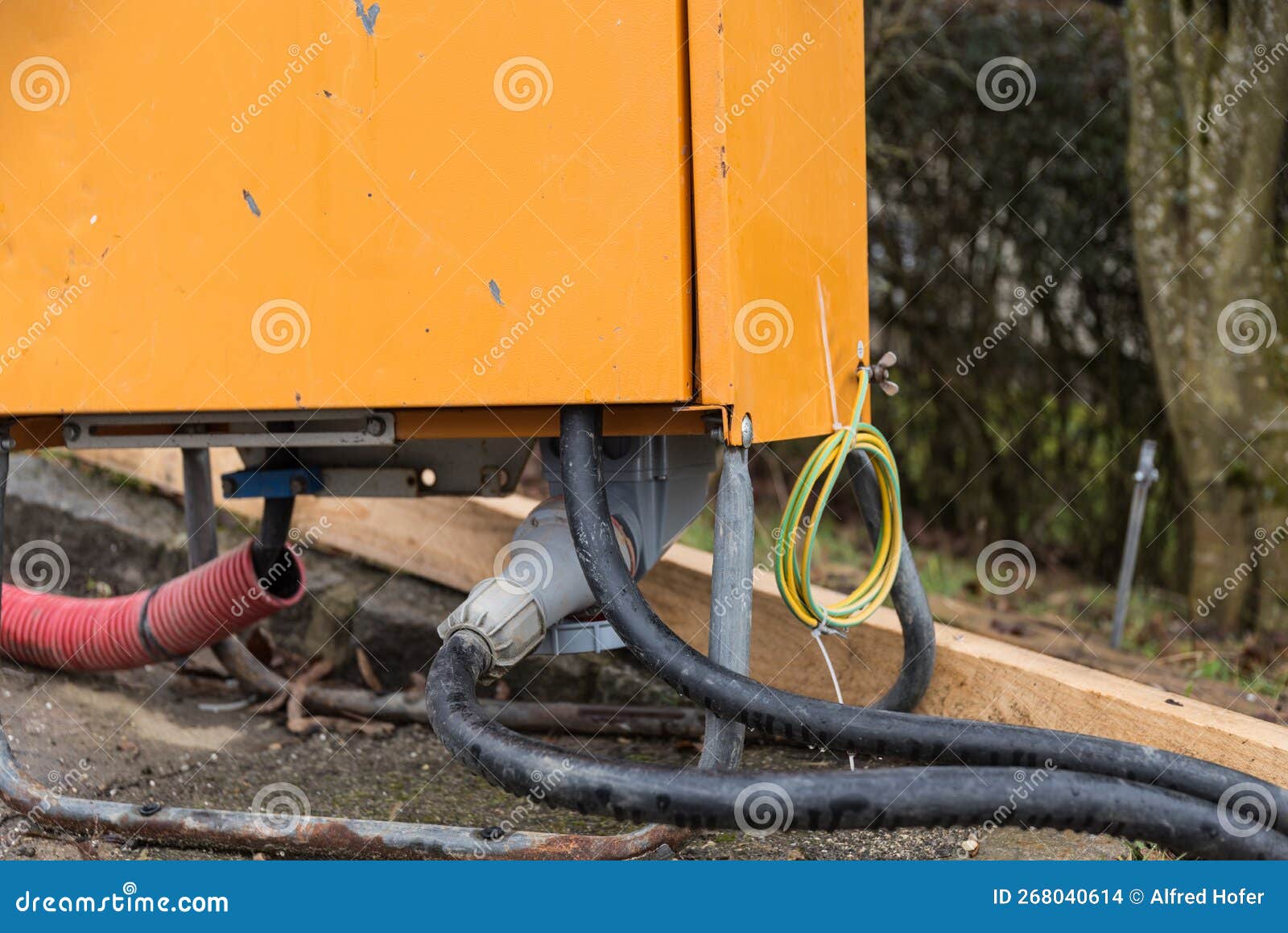 Electricity and Energy with Distribution Box - Construction Site Stock ...