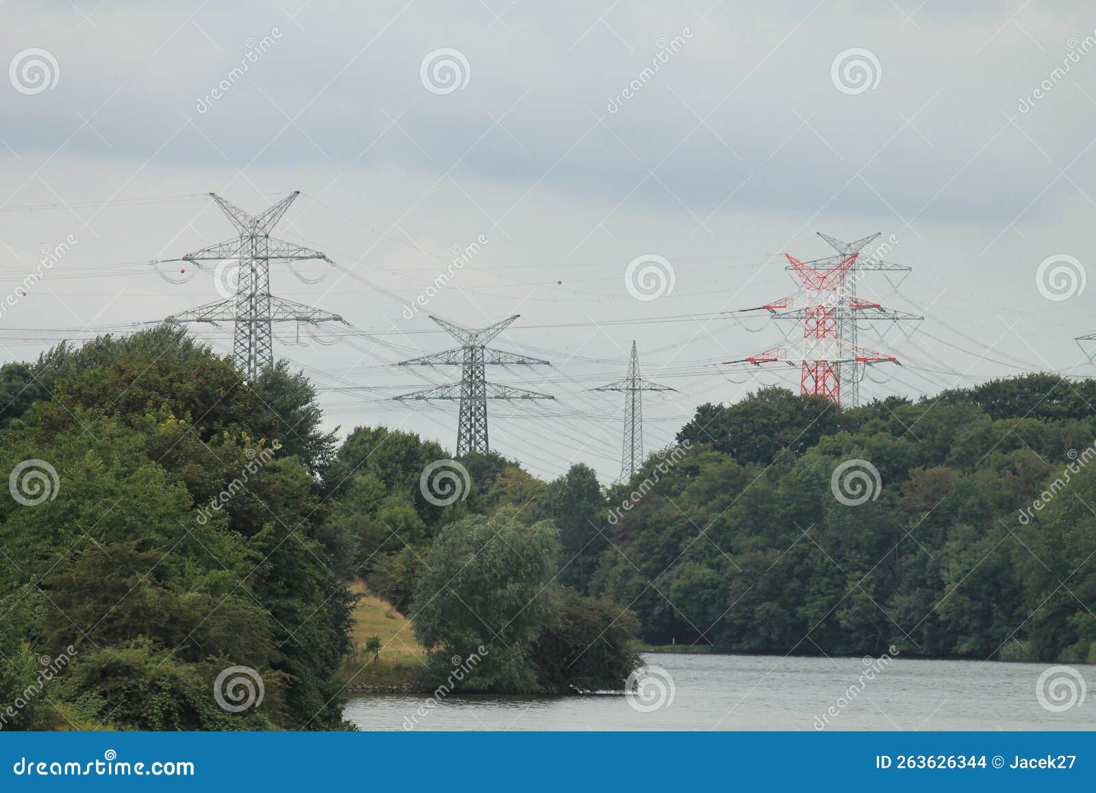 Electricity in Europe. stock photo. Image of reflection - 263626344