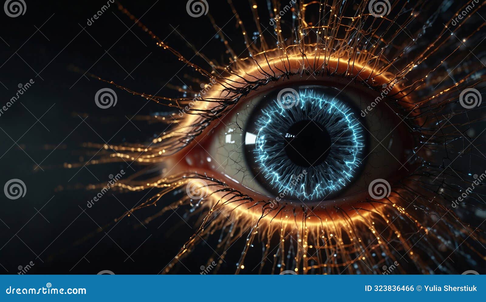 Electricity Eye with Network, Future Technology. Stock Photo - Image of ...