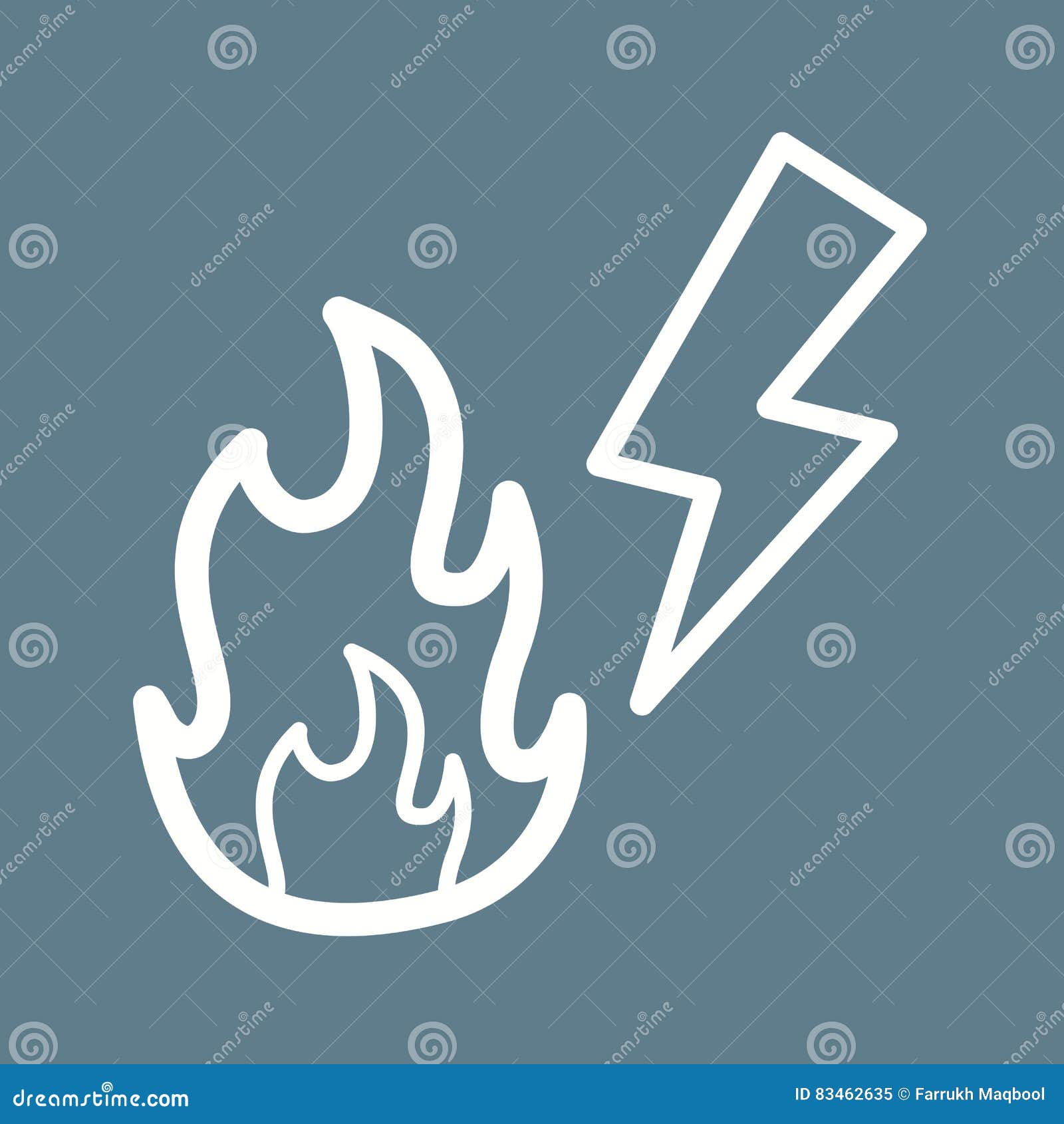 Electricity Fire stock vector. Illustration of current - 83462635