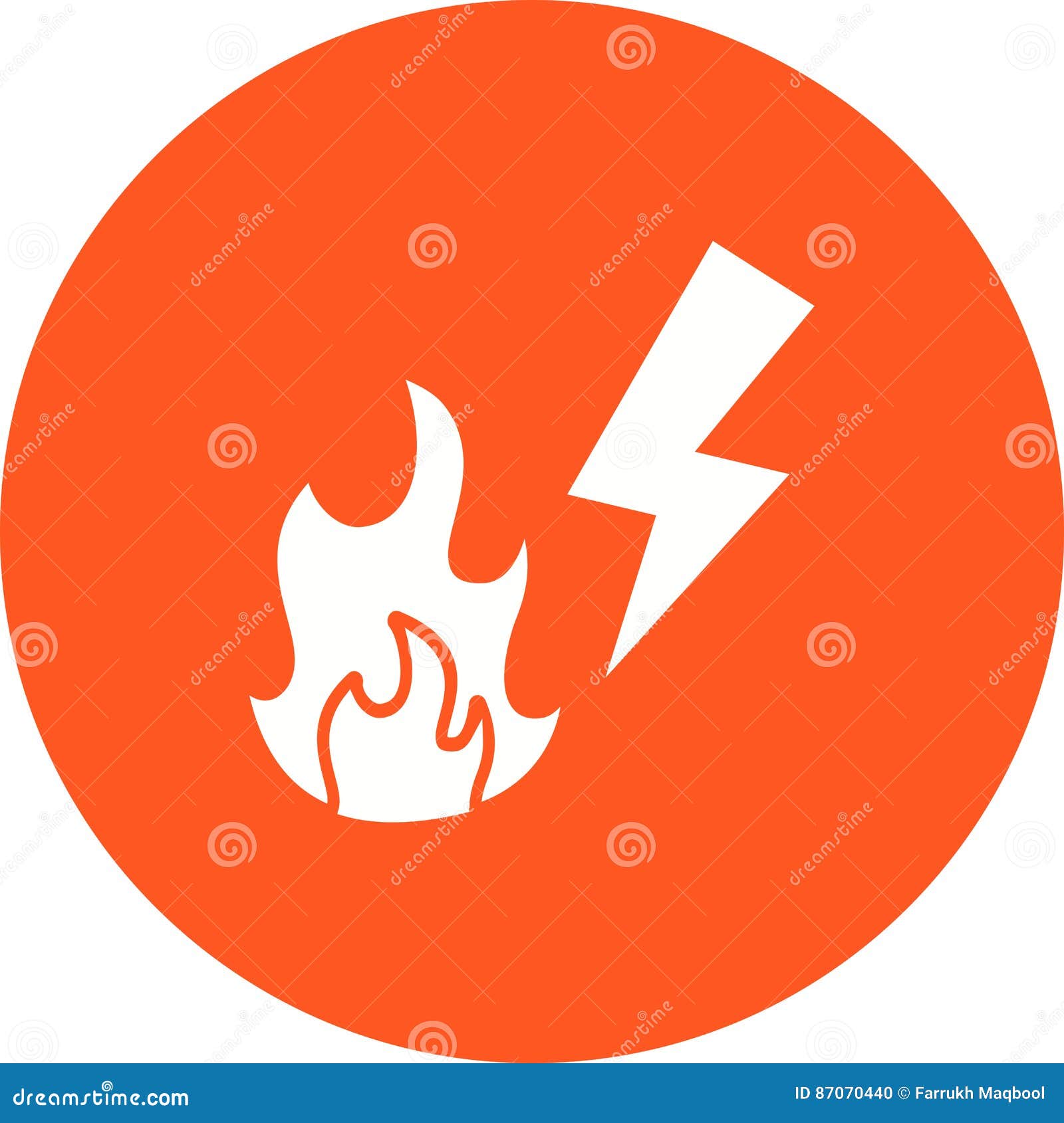 Electricity Fire stock vector. Illustration of voltage - 87070440