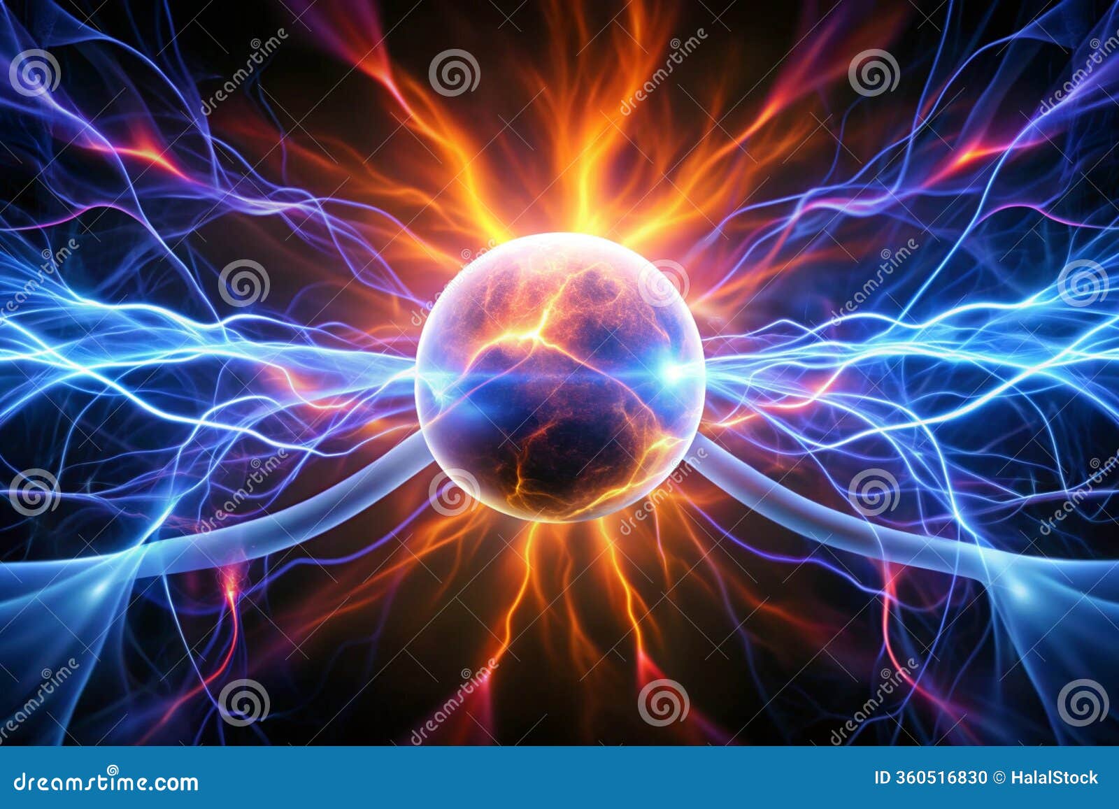 Electricity Fireball: Static Electric Waves Stock Illustration ...