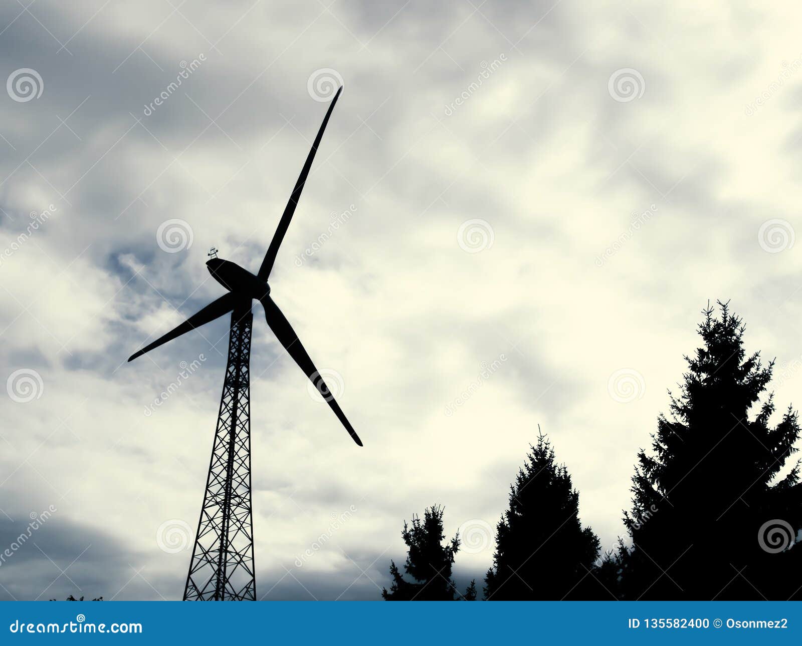 Electricity Generating Wind Turbine, Landscape of the Sky and Trees ...