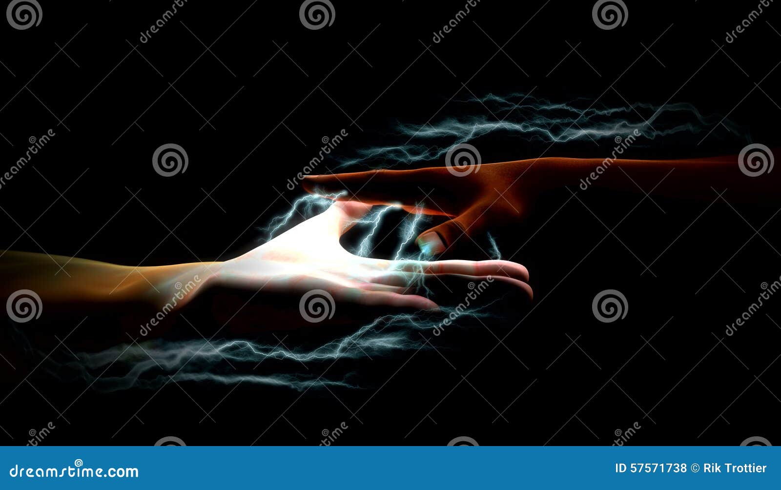 Electricity between hands stock illustration. Illustration of charge ...