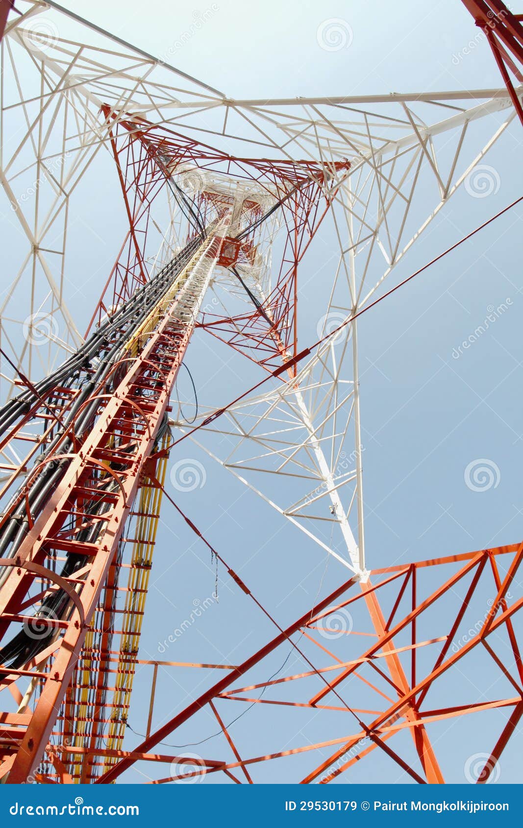 Electricity High Voltage Power Pylon Stock Image - Image of evening ...