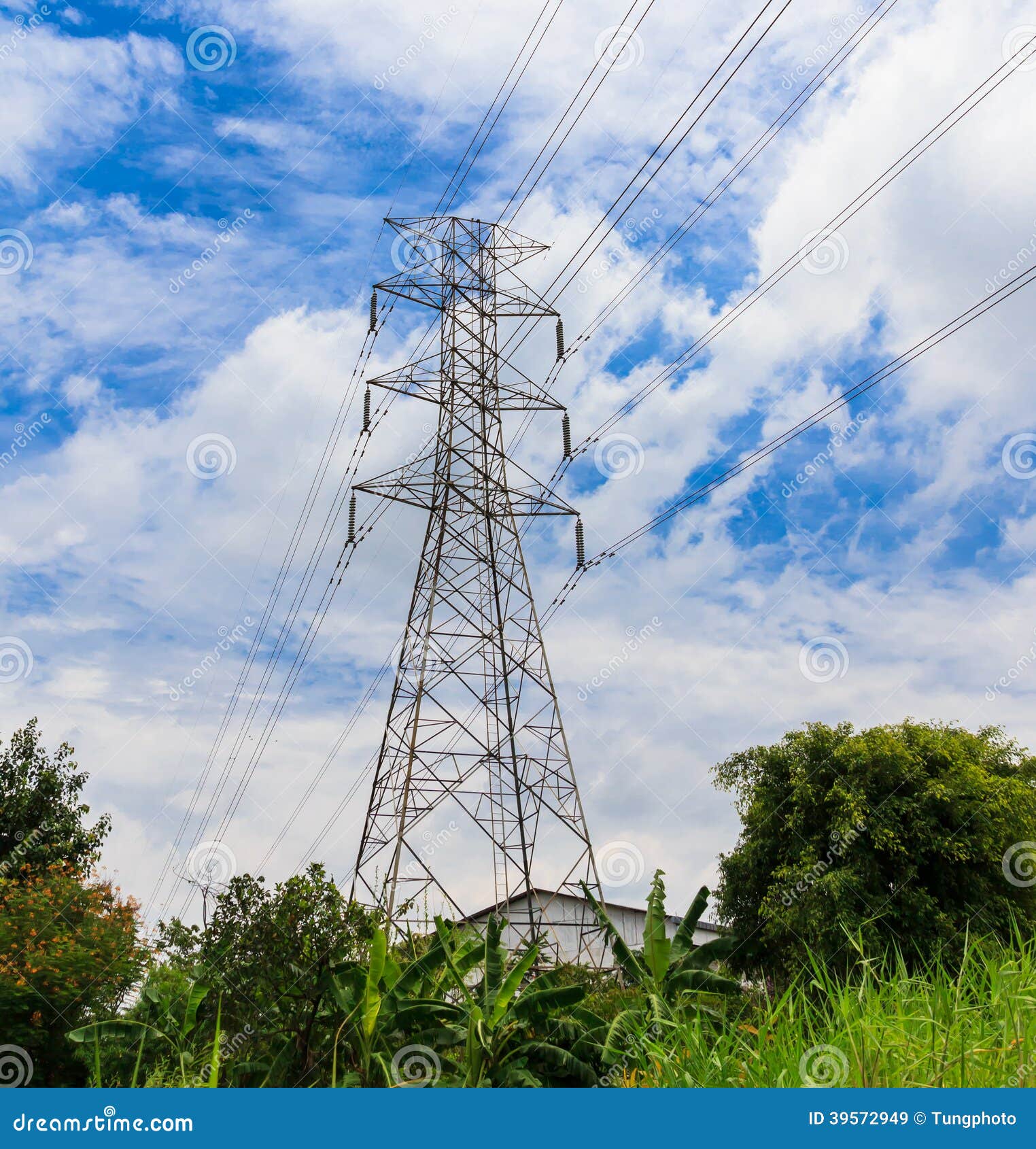Electricity High Voltage Pylon Stock Image - Image of distribution ...