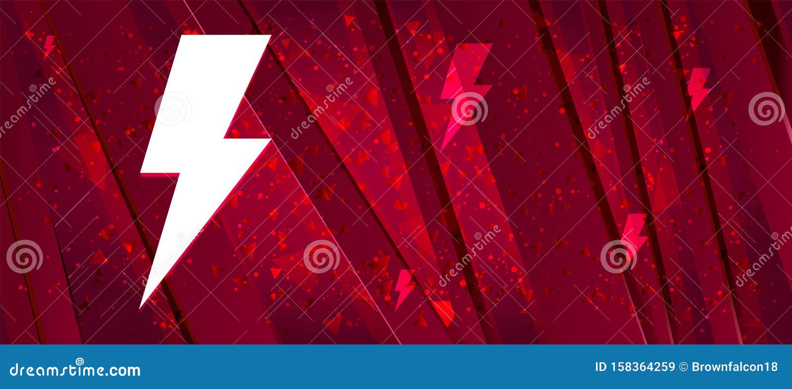 Electricity Icon Abstract Design Bright Red Banner Background Stock ...