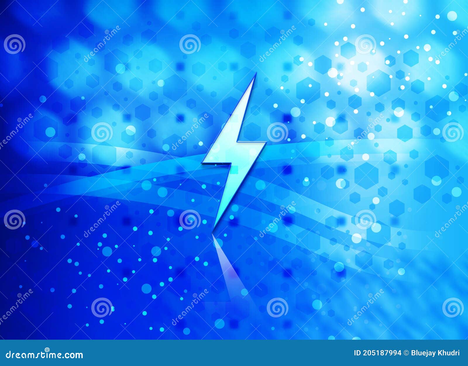 Electricity Icon Abstract Light Cyan Blue Hexagon Pattern Background ...